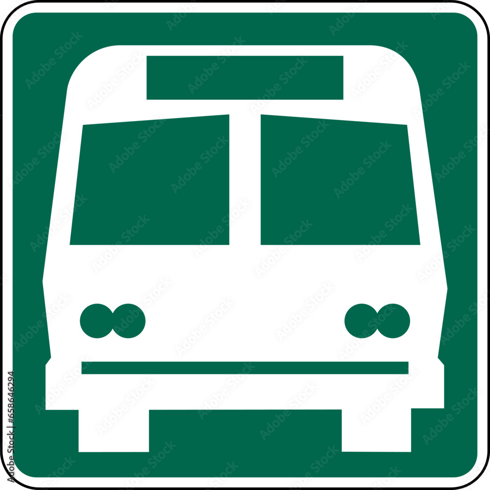 Vector graphic of a green USA Bus Station mutcd highway sign. It ...