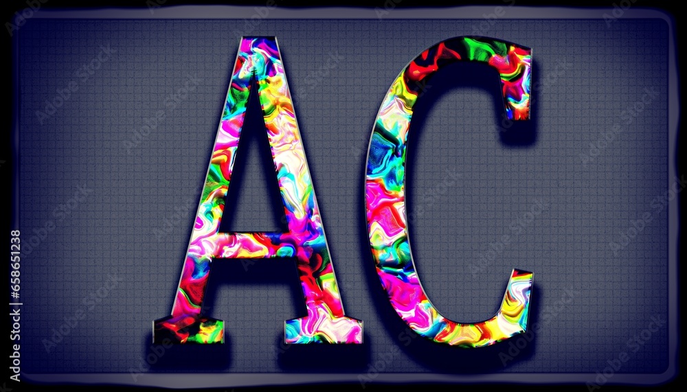 Poster Double letter signature AC in an unique design named Painter ...
