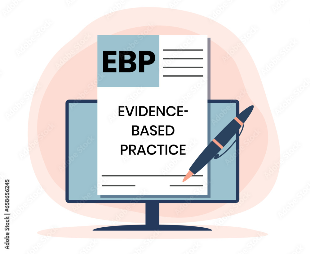 EBP Evidence-based practice acronym. business concept background. vector illustration concept ...