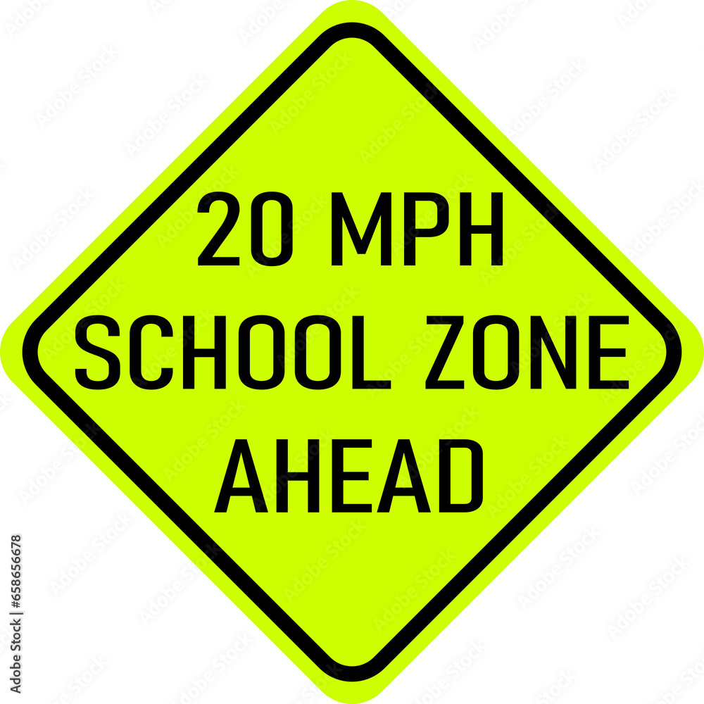 Transparent PNG of a Vector graphic of a USA School Speed Zone Ahead ...