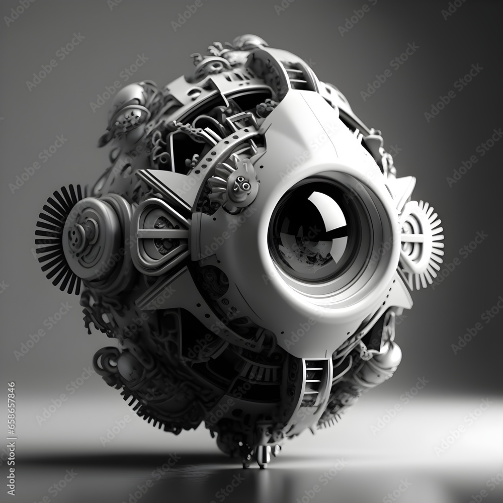 futuristic AI eyeball mechanical octane render 8k high contrast in the ...