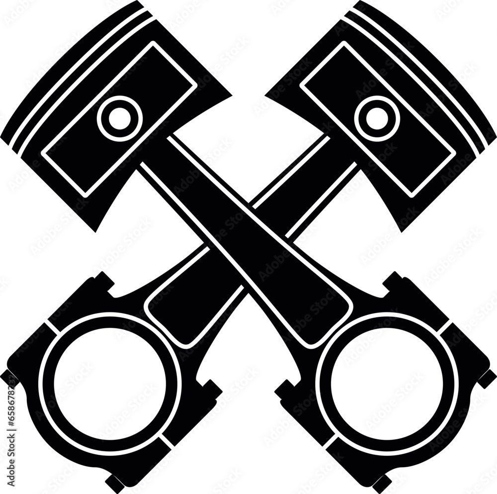 Crossed Pistons SVG Cut File for Cricut and Silhouette, EPS ,Vector, PNG , JPEG, Zip Folder ...