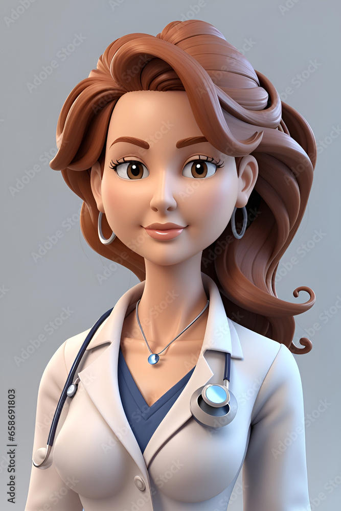 Portrait of Lady Doctor, Women nurse standing in doctor dress uniform ...