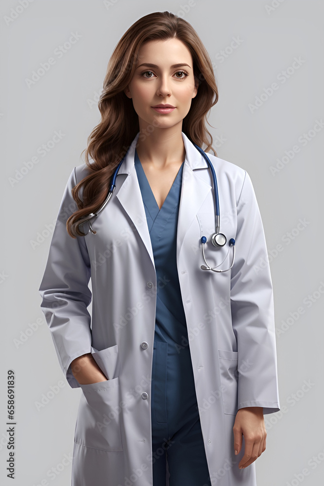 Portrait of a female doctor, Women nurse standing in doctor dress ...