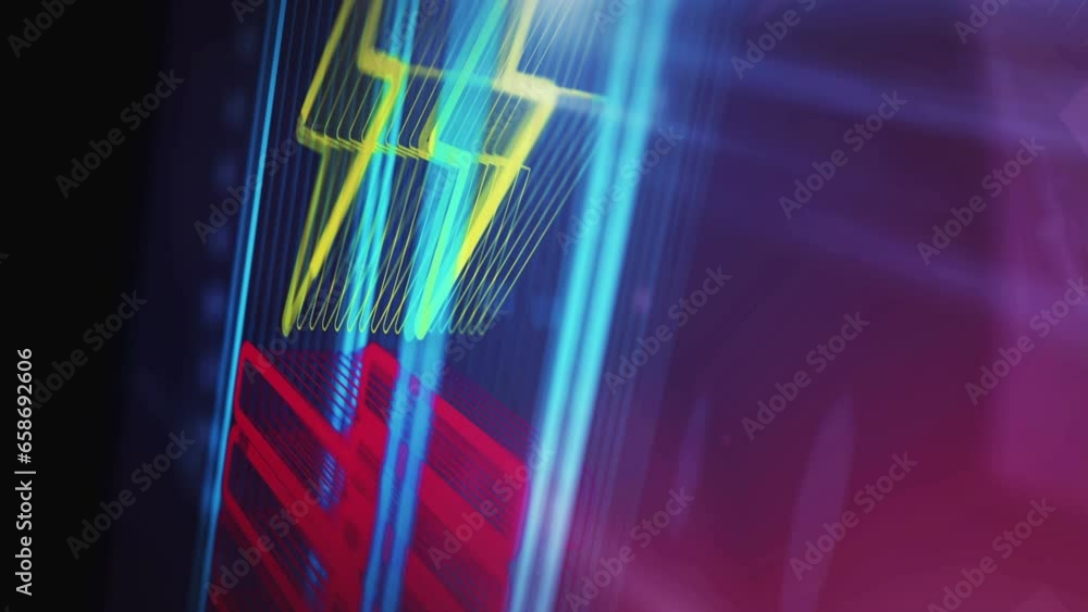 Battery charging energy and recharge power symbol abstract digital ...