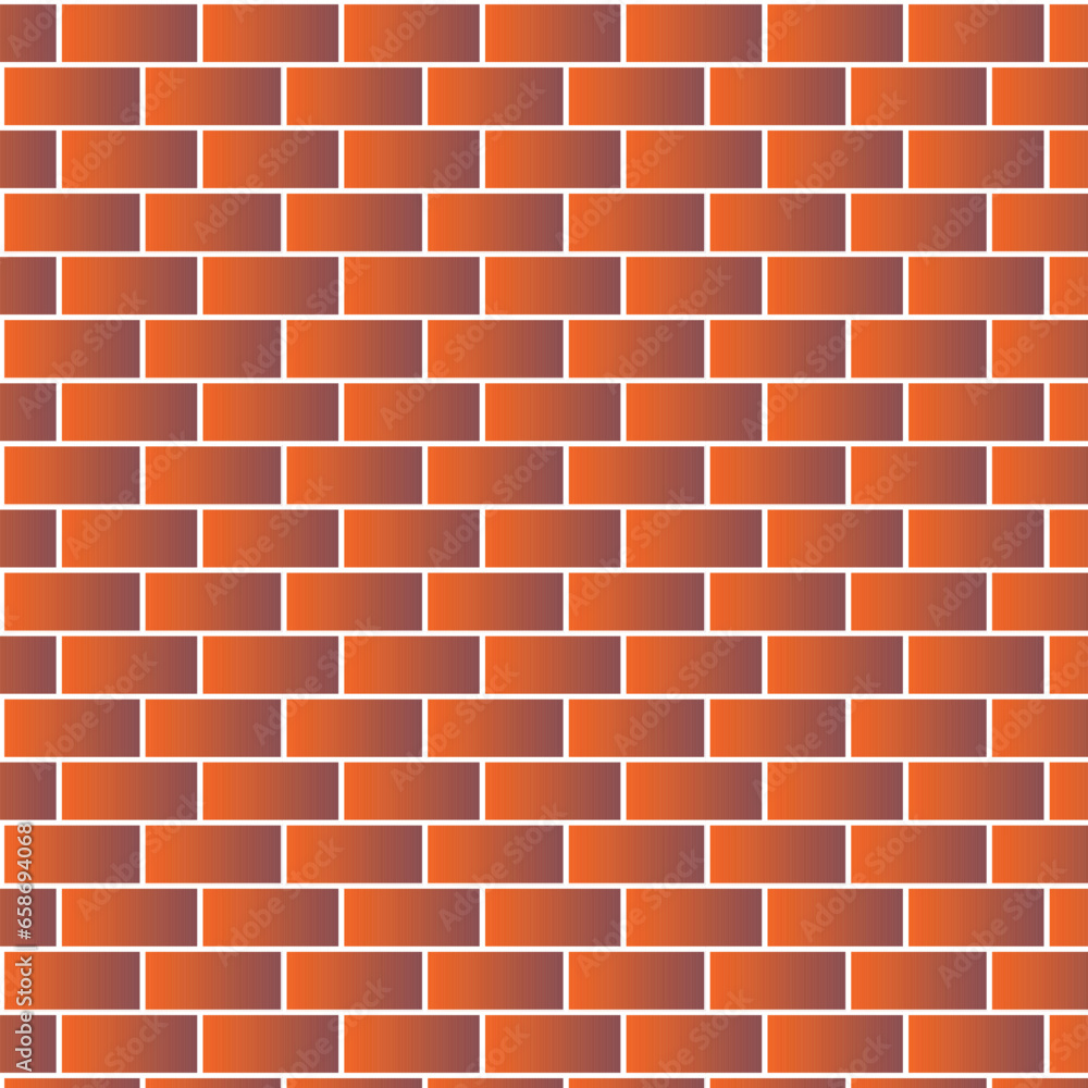 Red brick texture seamless vector background. Stock Vector | Adobe Stock