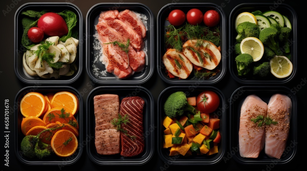 Catering healthy menu with courier delivery of lunch boxes containing ...