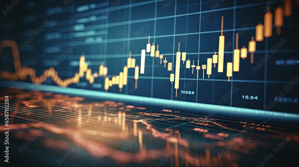 Declining stock market chart displayed on screen Stock Illustration ...