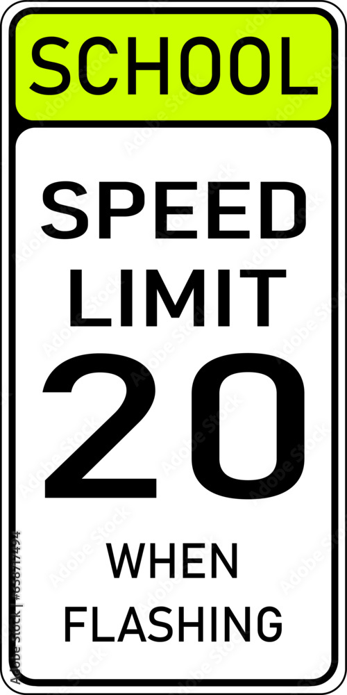 Vector graphic of a USA School Zone Speed Limit When Flashing mutcd ...