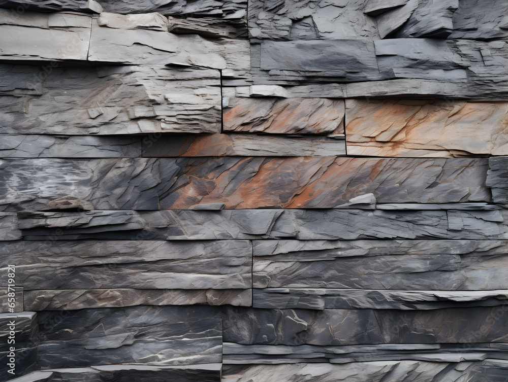 Generate an image depicting a detailed rock wall similar to a stacked ...