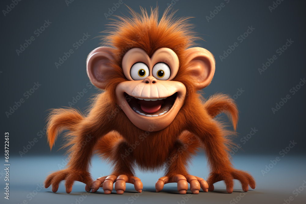 cartoon cute monkey monster Stock Illustration | Adobe Stock