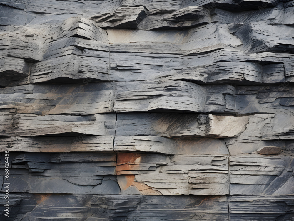 Generate an image depicting a detailed rock wall similar to a stacked ...