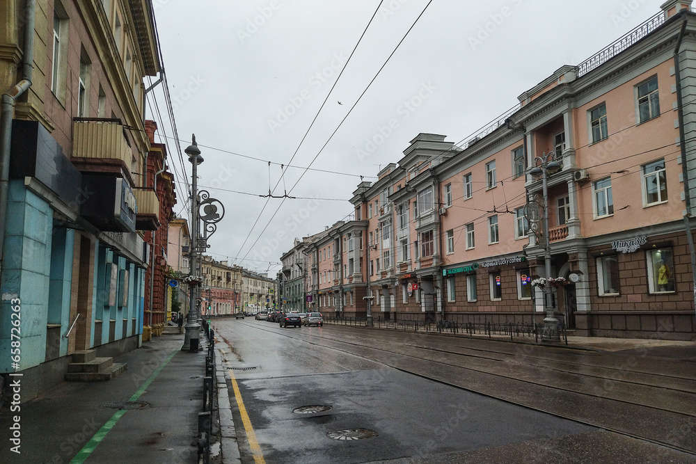 Irkutsk, Russia - July 17, 2023: Lenin Street in Irkutsk, one of the ...