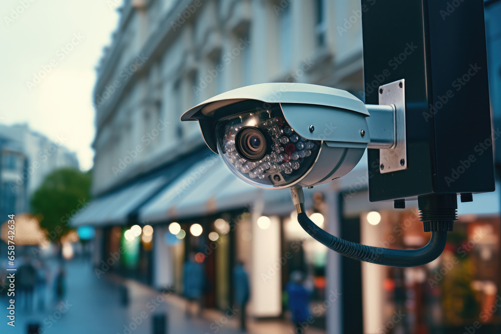 This modern CCTV surveillance system, equipped with electronic cameras ...