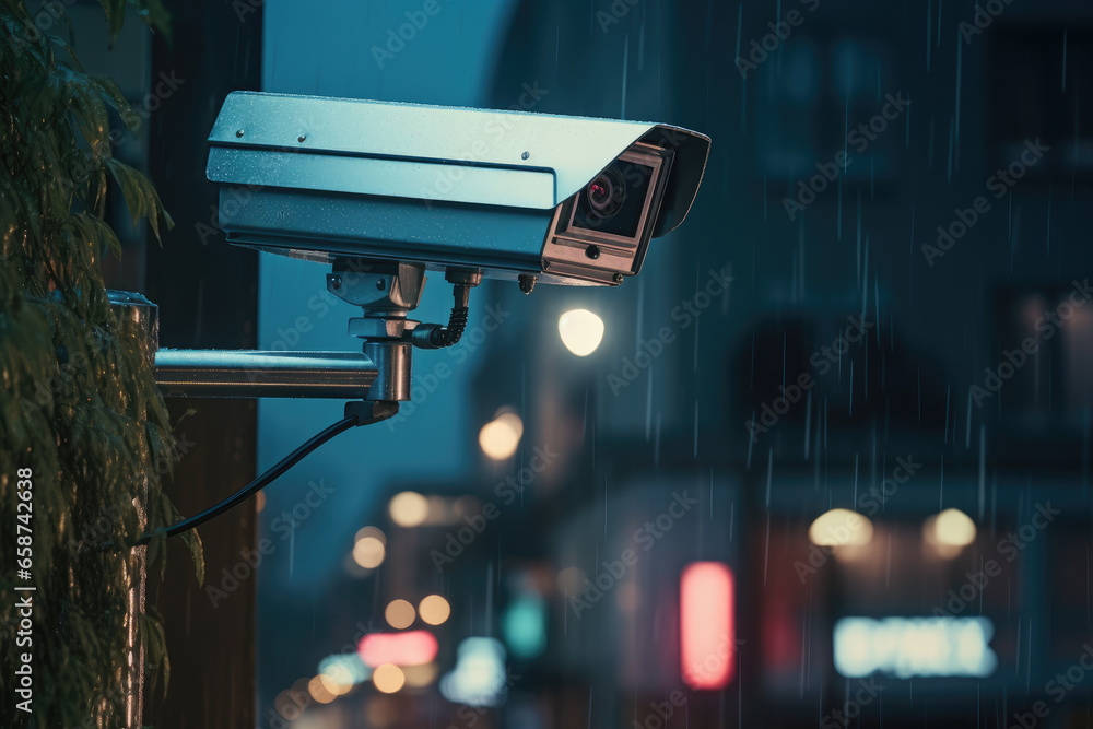 This modern CCTV surveillance system, equipped with electronic cameras ...