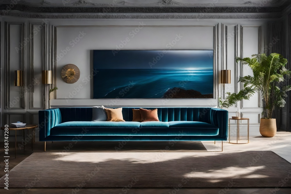 design elements that make the large sofa stand out as a focal point in ...