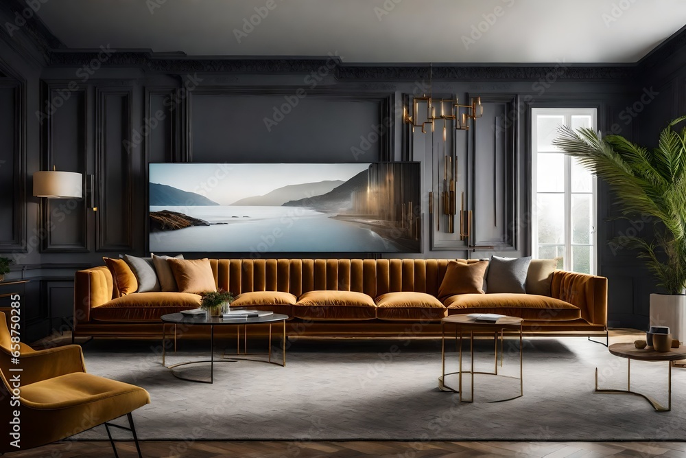 design elements that make the large sofa stand out as a focal point in ...