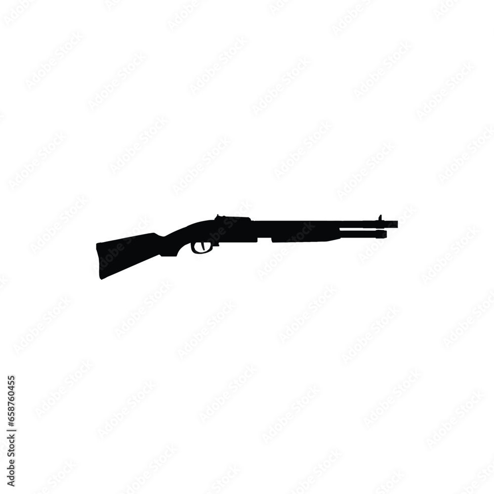 Shotgun icon. Simple style gun shop poster background symbol. Shotgun ...
