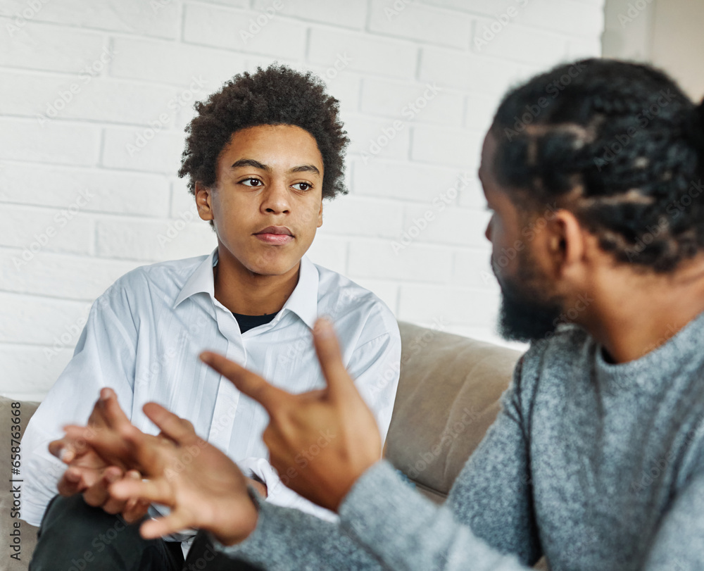 father son family man child conversation talking parent boy discussion ...