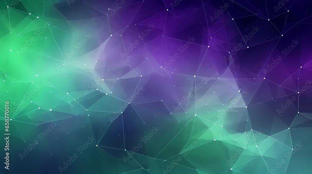 Plexus Violet Green Digital Desktop Wallpaper HD 4K Network Nodes Lines ...
