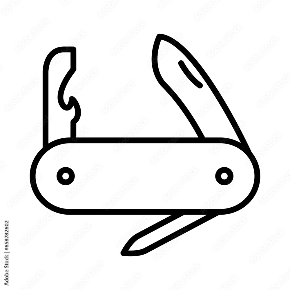 Swiss knife icon. The Swiss Army knife is a versatile tool for various ...
