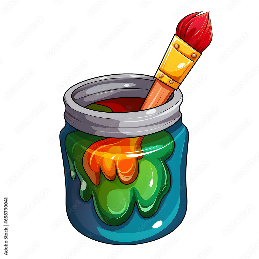 cartoon clipart of Paintbrush, tool clipart, transparent background ...