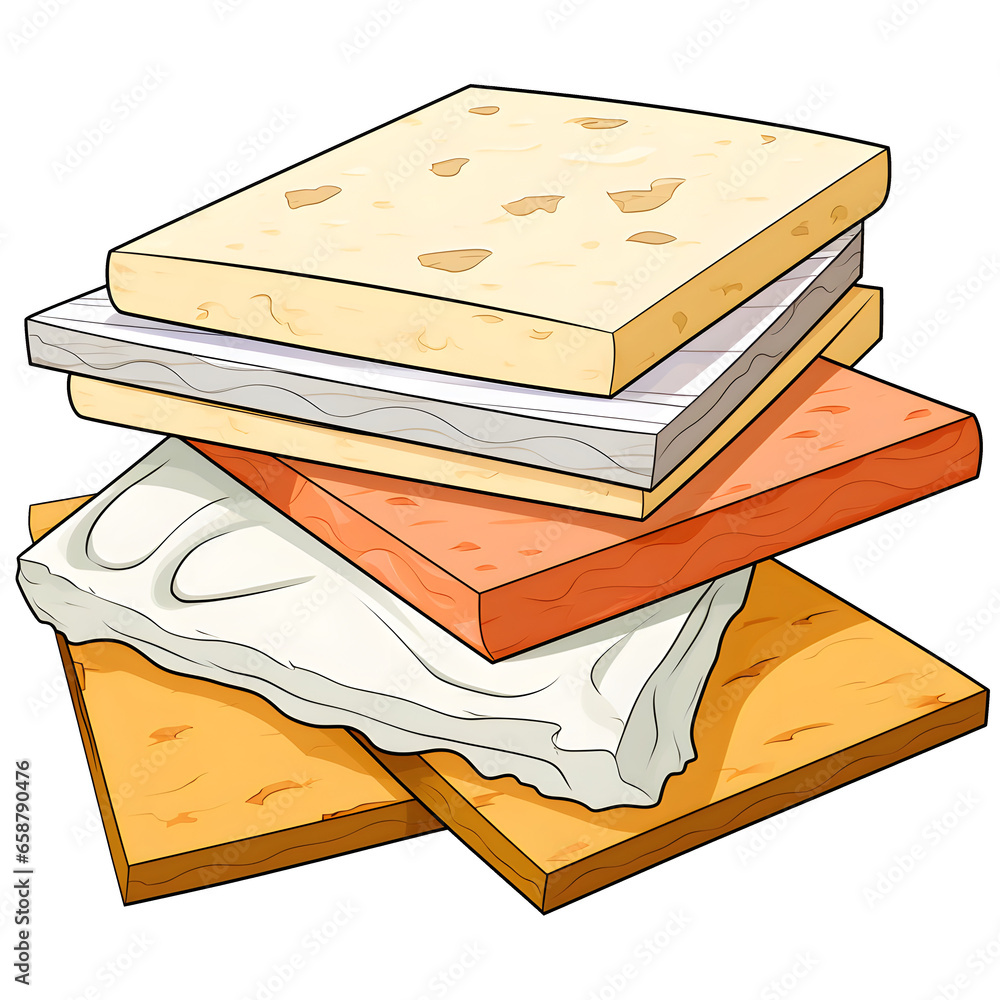 cartoon clipart of Insulation (fiberglass, foam board, etc.), tool ...