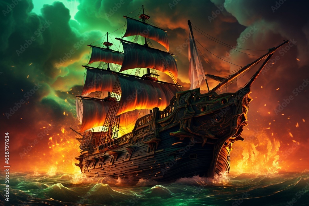 A top-notch pirate ship wallpaper, ideal for crypto experts, in ultra ...