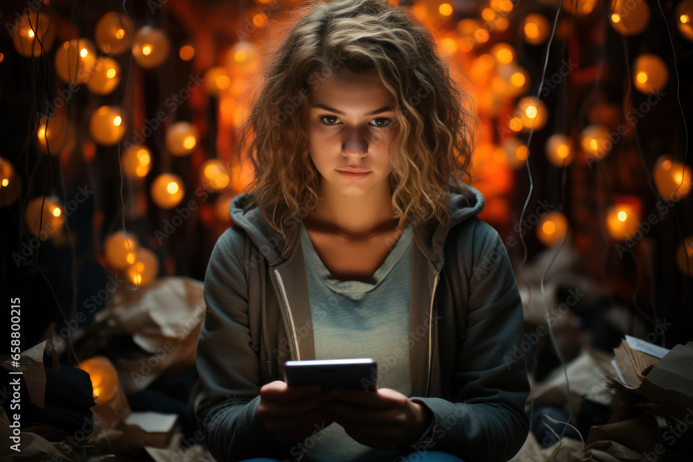 A teenager participating in a campaign advocating for online kindness ...