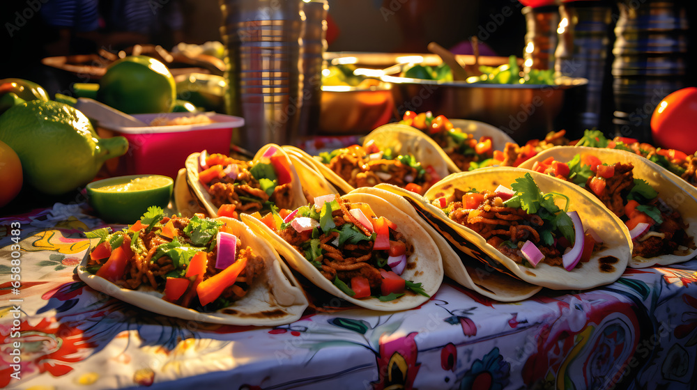 Mexican Taco Fiesta: Exploring Hispanic Food Culture Stock Photo ...