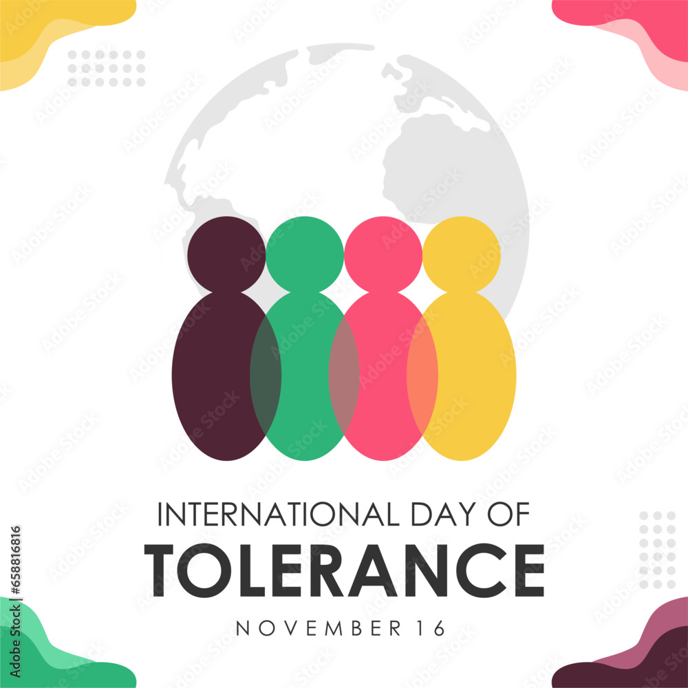 international day of tolerance poster template vector Stock Vector ...