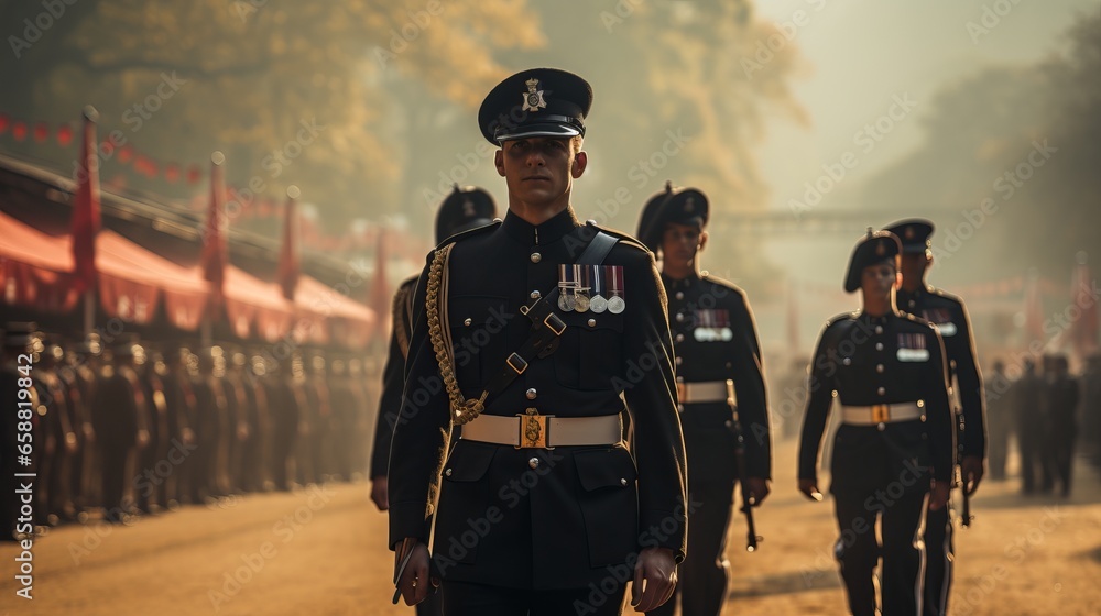 Military parade, presentation of awards for military affairs ...