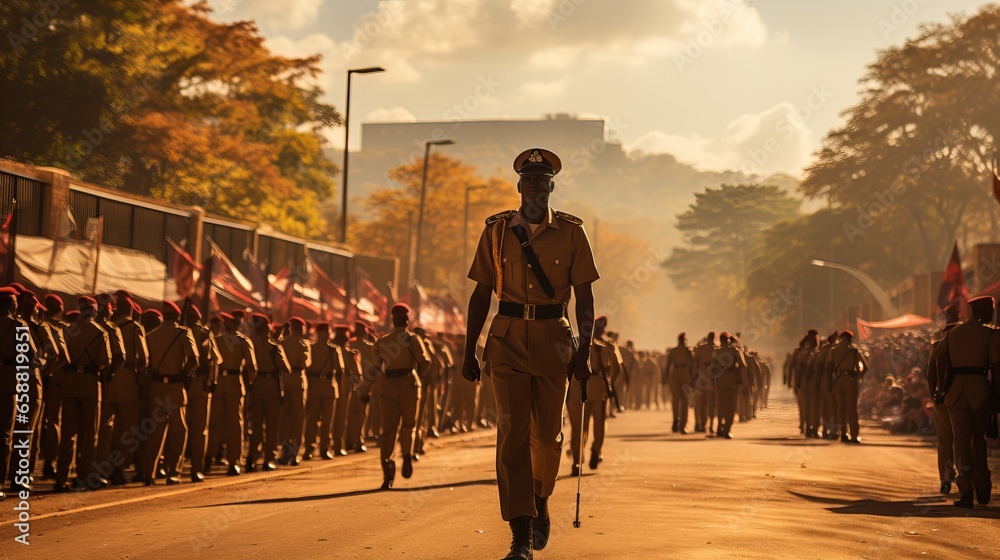 Military parade, presentation of awards for military affairs ...