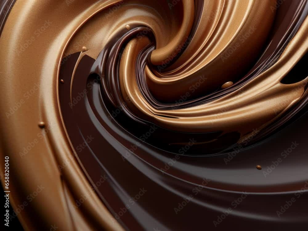 Vidéo Stock Liquid chocolate background. Chocolate Wavy Cream Animation ...