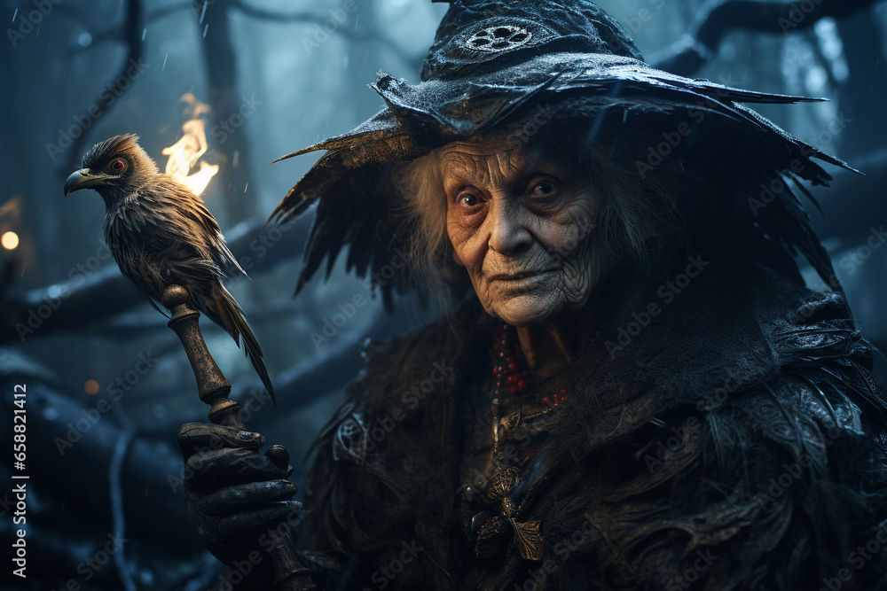 Folklore of Russian and Finnish fairy tales. Baba Yaga and the Leshiy ...