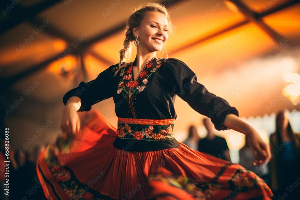 Graceful Cossack Tradition. Russian Woman Showcases the Beauty of ...