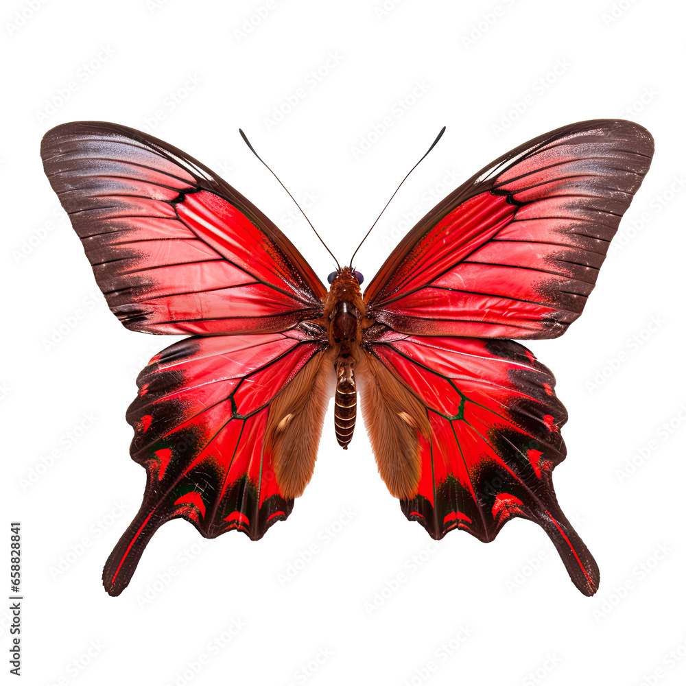 Beautiful red butterfly isolated on transparent background, , ready for ...