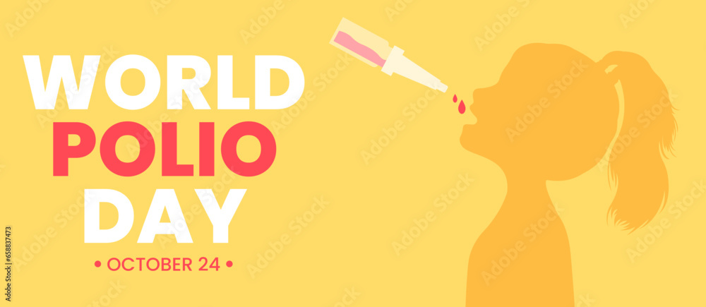 Banner for World Polio Day with silhouette of child Stock Vector ...