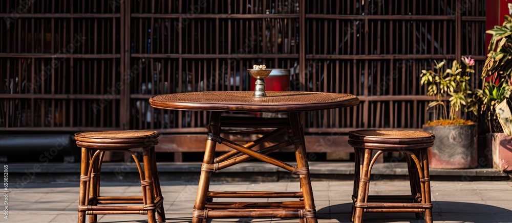 Vietnamese street food furniture compact tables and chairs With ...