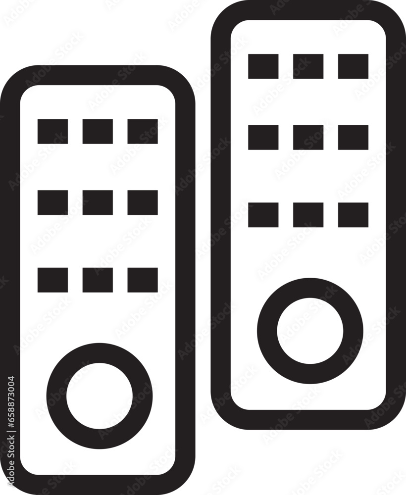 Remote icons set. Thin linear remote outline icons with editable stock ...