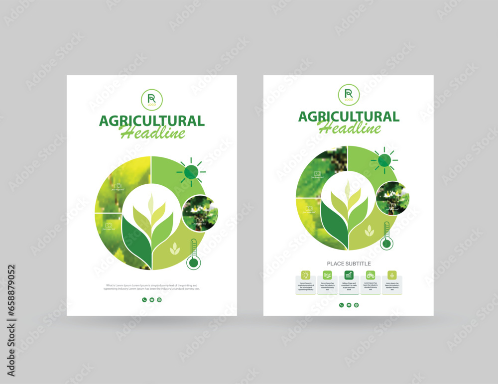 Agricultural business flyer template, magazine, cover, poster design ...