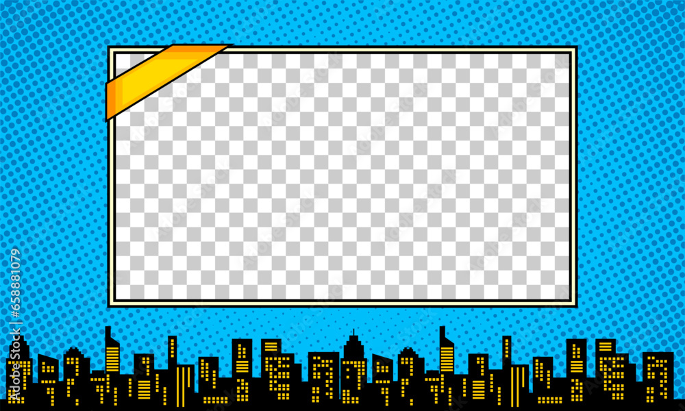 Comic cartoon frame border template background Stock Vector | Adobe Stock