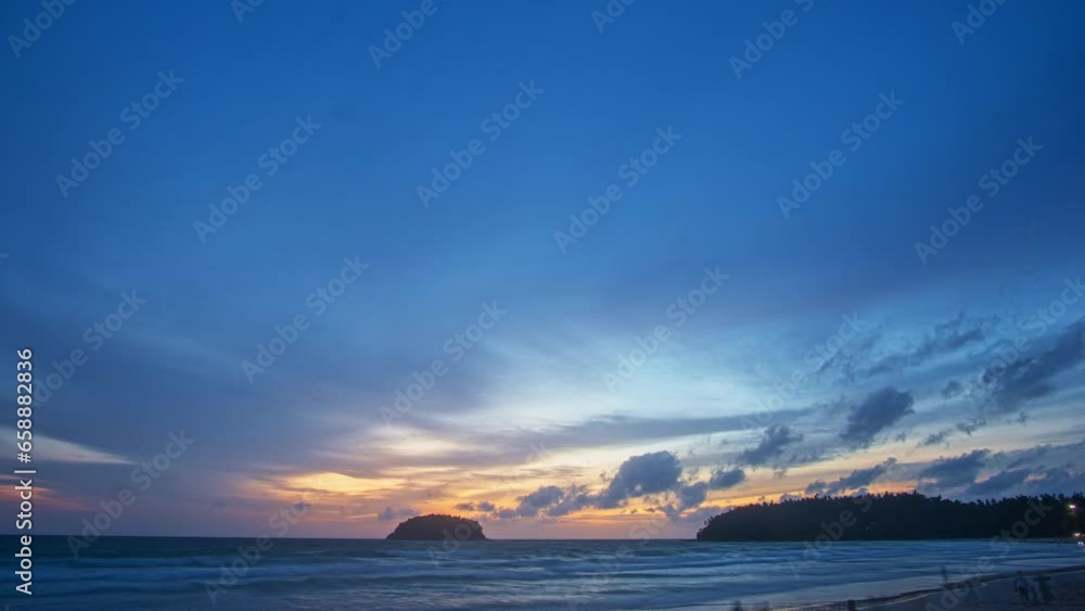 .time lapse Rays of light from the sun penetrated the colorful clouds ...