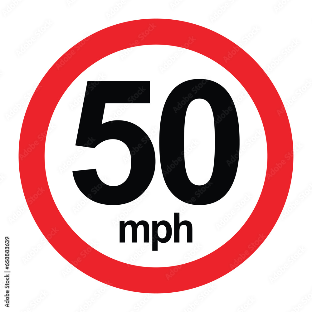 Driving speed limit 50 mph sign. printable traffic signs and symbols ...