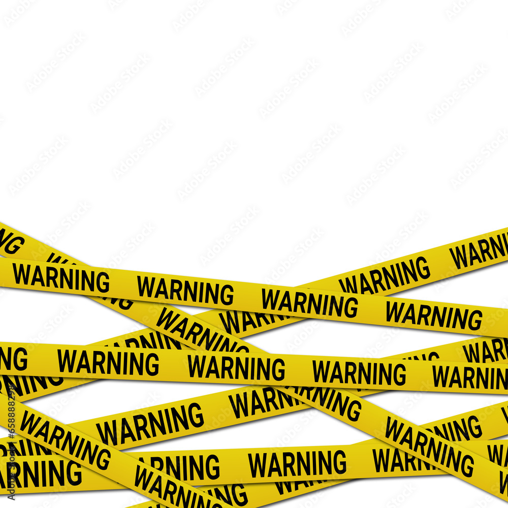 Caution tape set of yellow warning ribbons transparent background ...