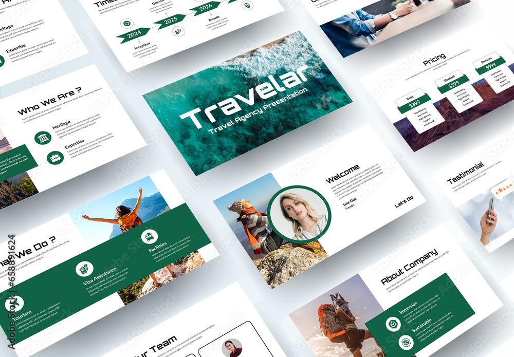 Travel Agency Presentation Design Template Stock Template | Adobe Stock