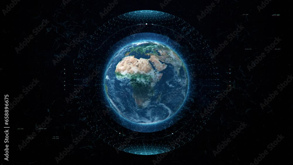 Earth in space with epic blue background of universe. Planet Earth ...