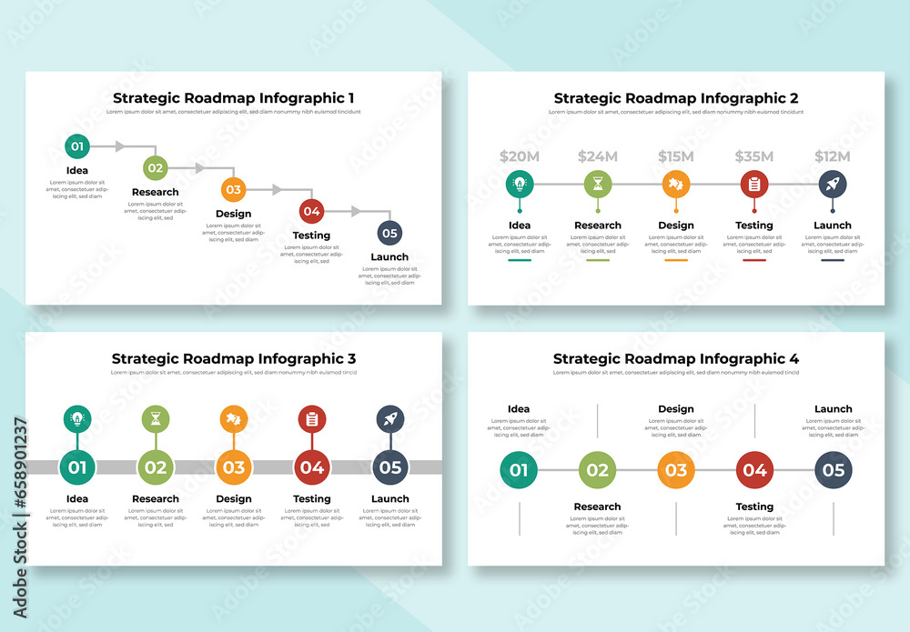 Strategic Roadmap Infographic Design Stock Template | Adobe Stock