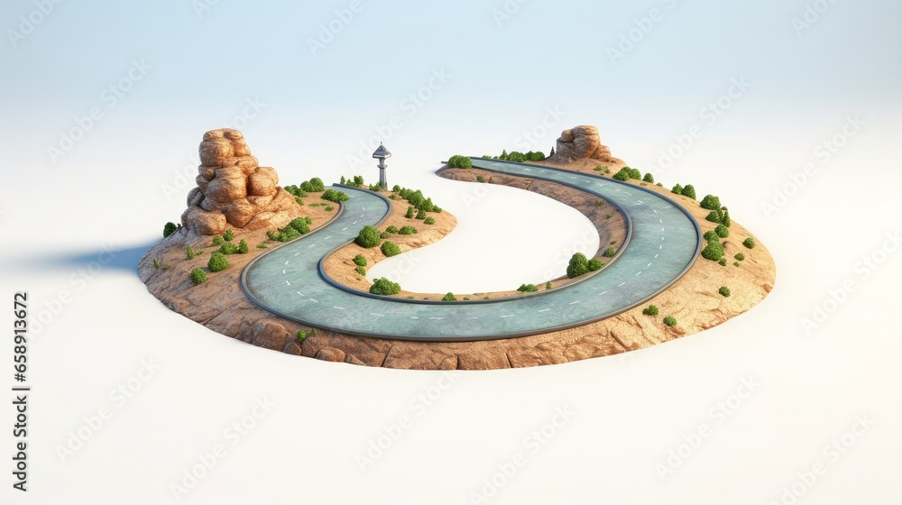 A 3D rendering portraying an infinity symbol-shaped road, emphasizing ...