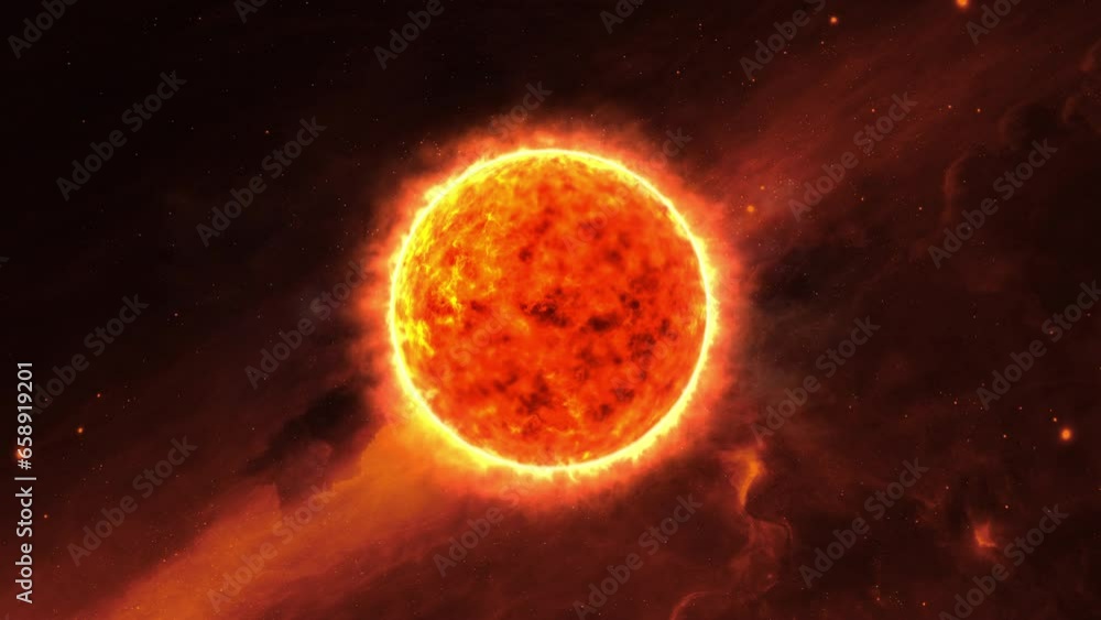 Vidéo Stock Futuristic flaming solar star. Cinematic burning surface of ...
